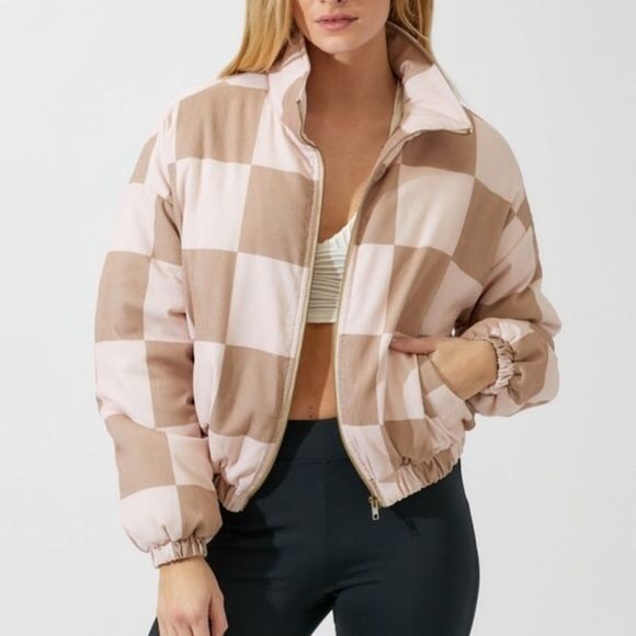 Baevely | Jackets & Coats | Nwt Baevely Corduroy Checkered Puffer ...